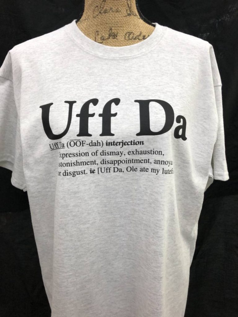 Uff Da T-Shirt Ash - Nordic Northwoods - Scandinavian Gifts and Decor ...